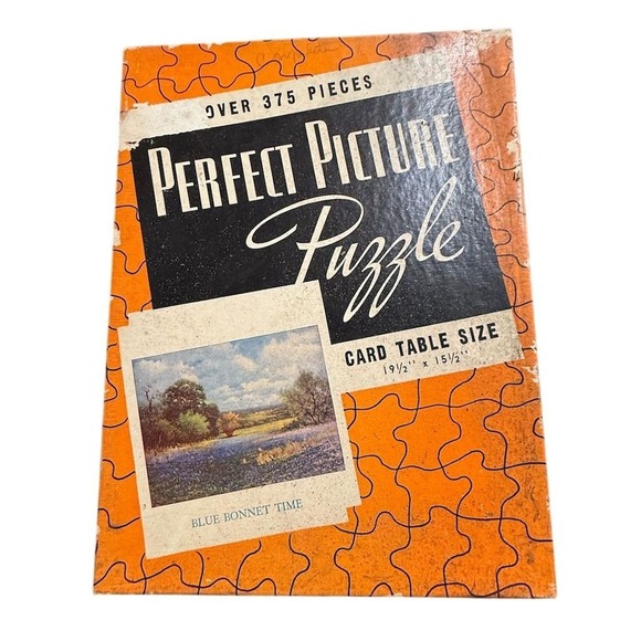 Games | Vintage Perfect Picture Puzzle Blue Bonnet Time 375 Pieces 194s ...